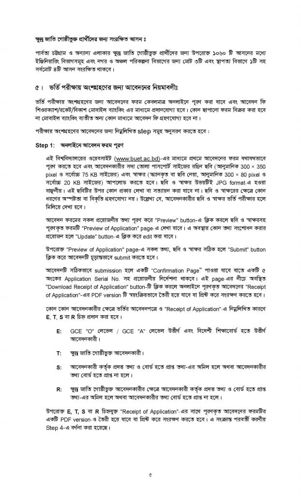 BUET Admission Circular 2019: Bangladesh University of Engineering and ...