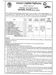 BUTEX Admission Circular 2023-24 | Bangladesh University of Textiles ...