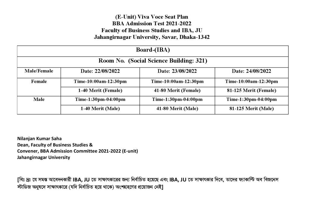 JU Admission Result 2022 | Jahangirnagar University Admission Result