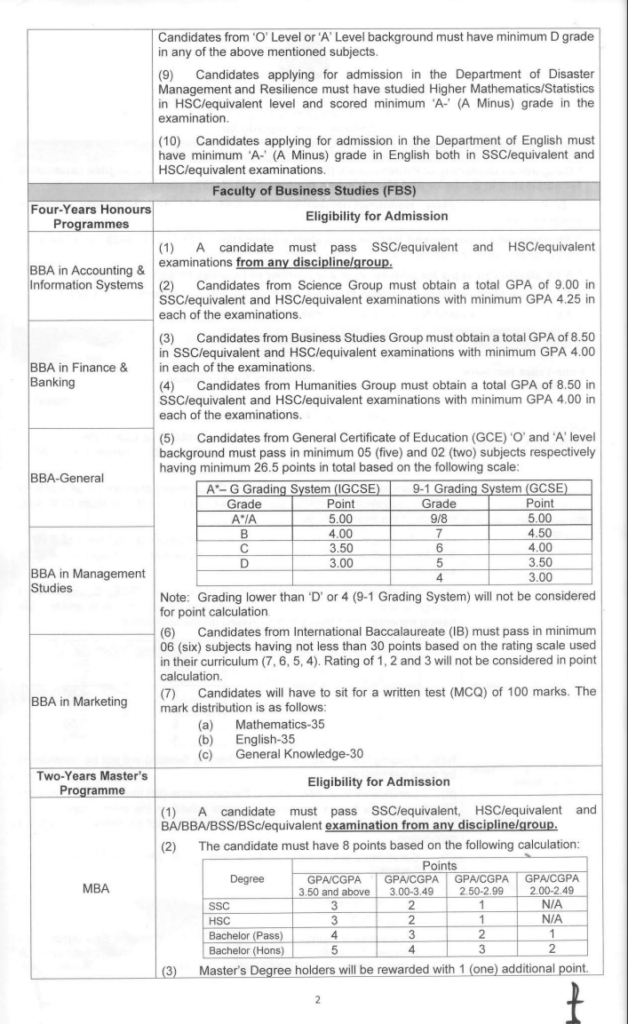 BUP Admission Circular 2022-23 | Bangladesh University of Professionals
