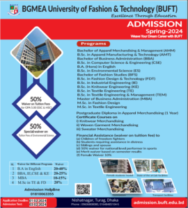 BUFT Admission 2024 & BUFT Tuition Fee (Bachelor Program)