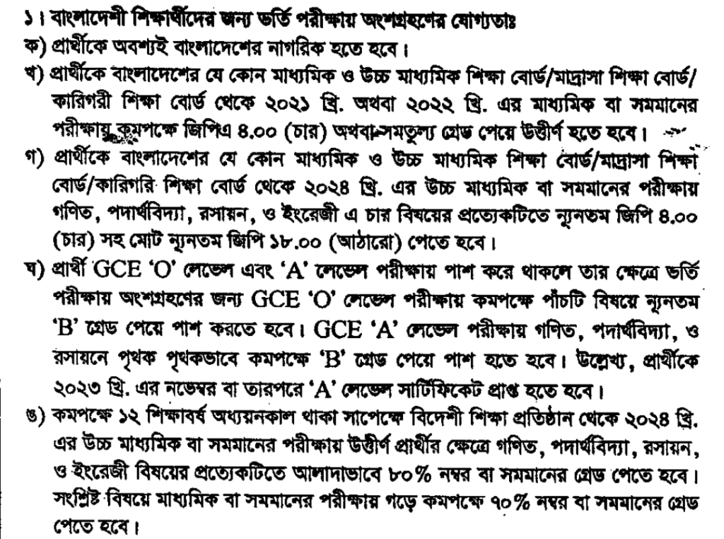 RUET Admission Circular 2024-25 | ruet.ac.bd